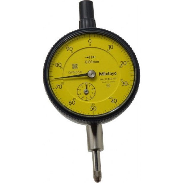 Mitutoyo 10mm Range, 0-100 Dial Reading, 0.01mm Graduation Dial Drop Indicator 2-3/16" Dial, 1mm ...