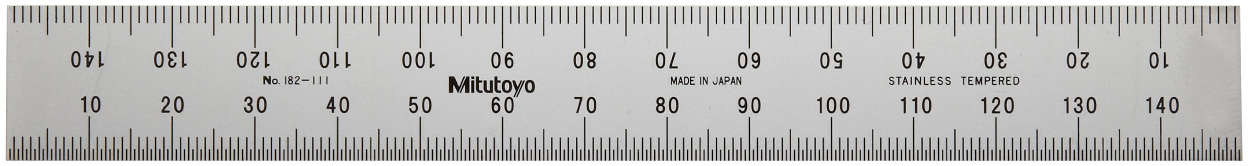 Mitutoyo 182-111, Steel Rule, 150mm, (1mm, 1/2mm), 1.2mm Thick X 19mm ...