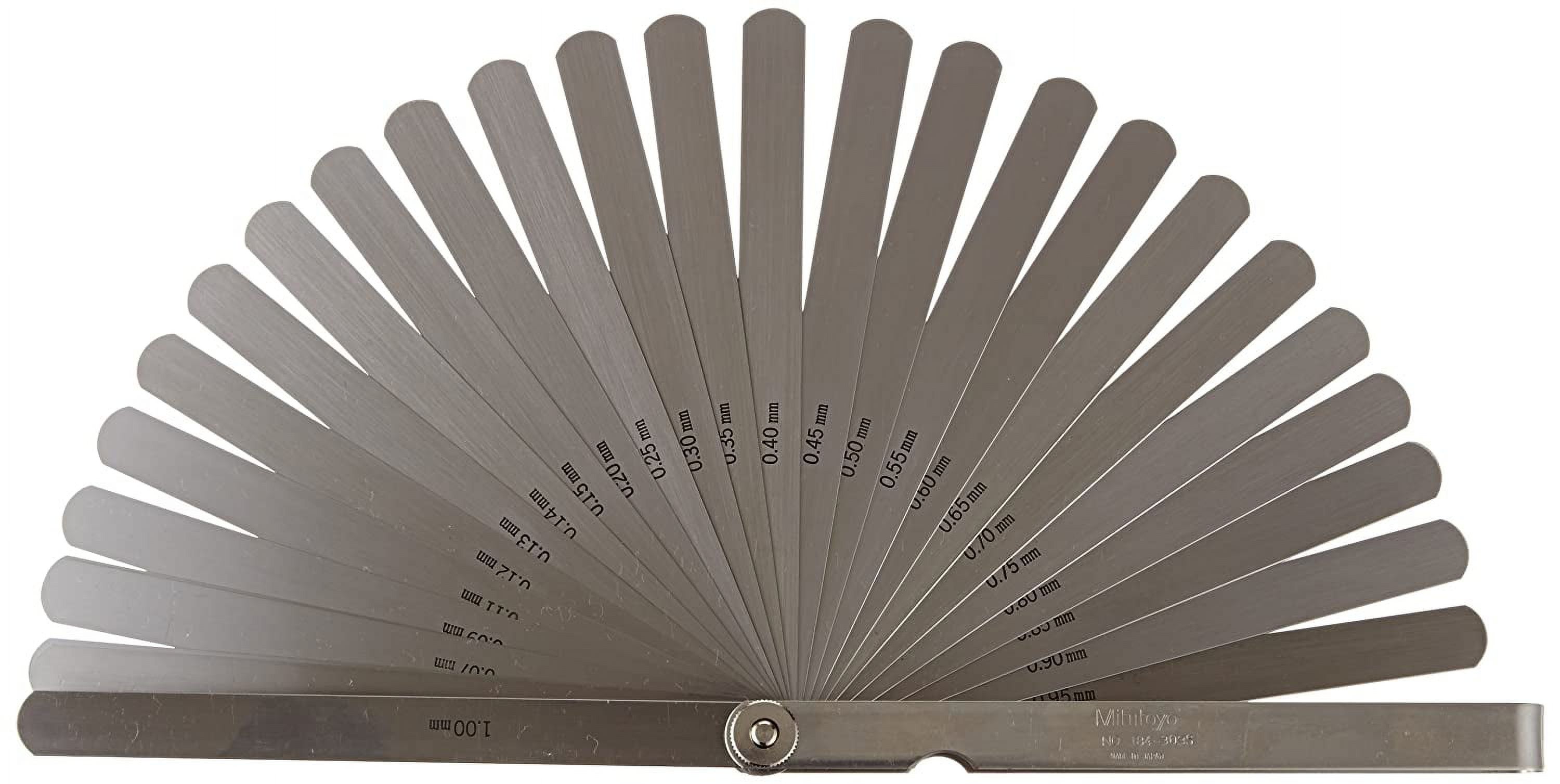 Mitutoyo 184-303S, Thickness Gage / Feeler Gage, 0.05mm to 1mm, 28 ...