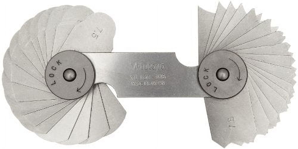 Mitutoyo 186-106, Radius Gage Set, 32 Pairs of Leaves, 7.5mm to 15mm by ...