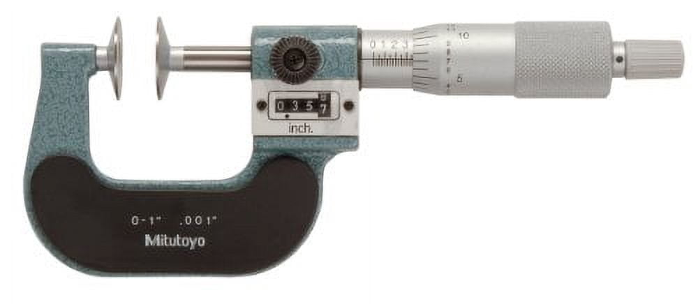 Mitutoyo 223-125 Disk Outside Micrometer, 0 to 1" Range, 0.001 ...
