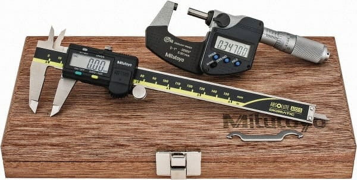 Mitutoyo 4 Piece Tool Kit with Machinist Caliper, Micrometer ...
