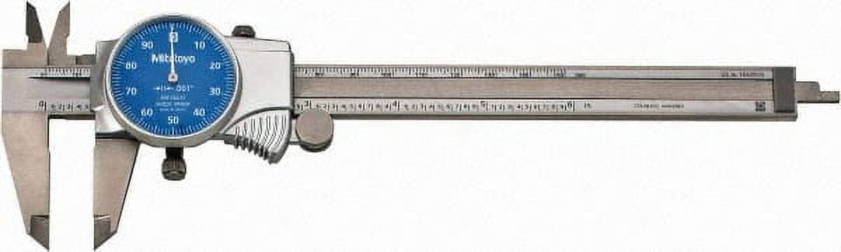 Mitutoyo Blue Face Dial Caliper 0"-6" Range, 0.001" Graduation, 1-9/16 ...