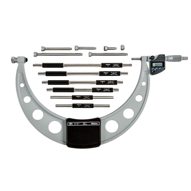 Mitutoyo 6-12 in. Digital Outdoor Micrometer Set with IP65 SPC Output ...