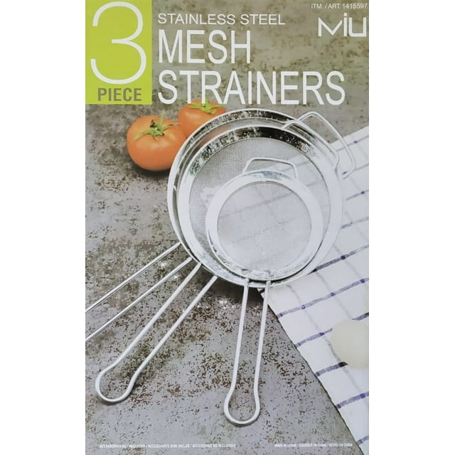 Miu 3 Piece Stainless Steel Mesh Strainers - Walmart.com