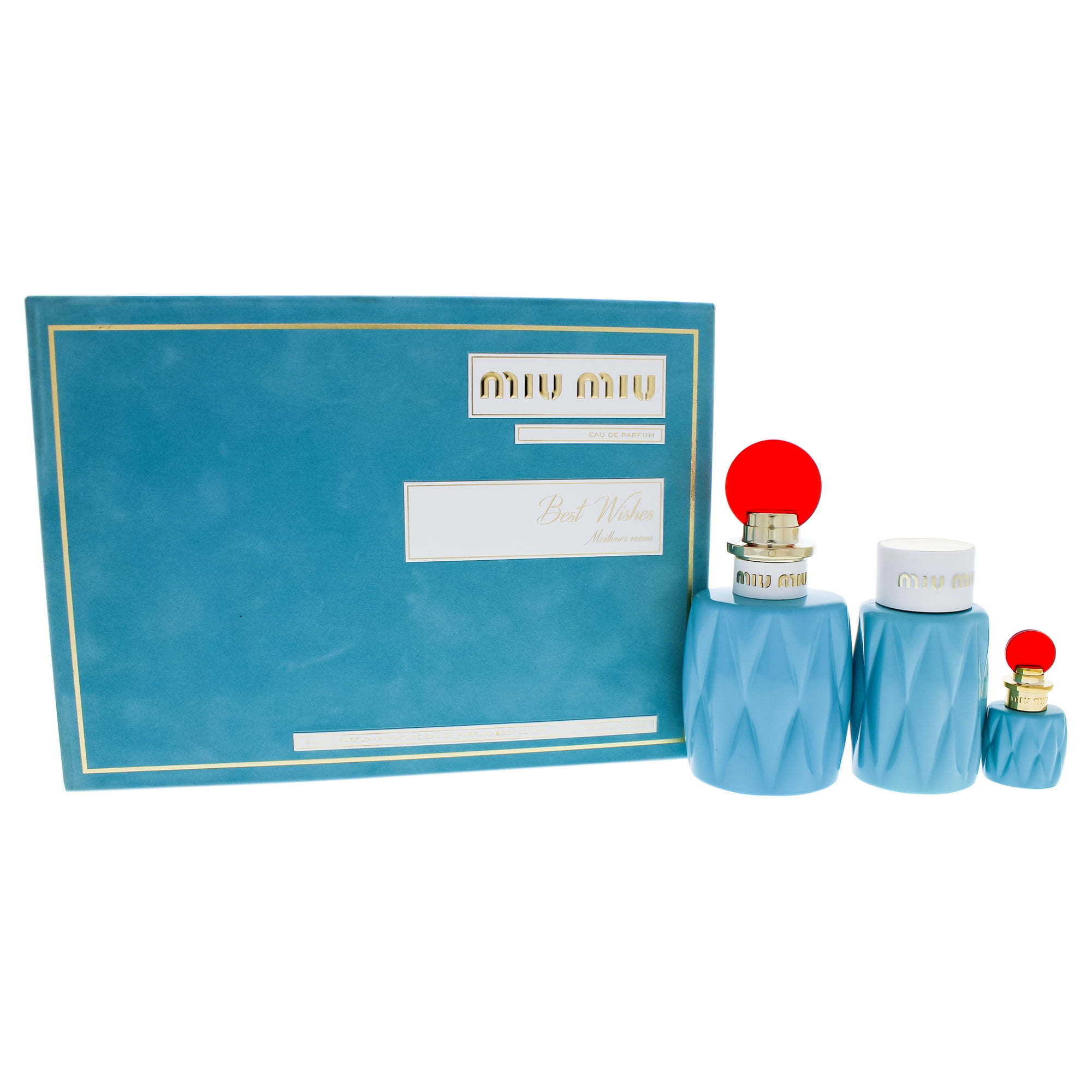 Miu Miu by Miu Miu for Women - 3 Piece Gift Set with 3.4oz EDP Spray, 3 ...