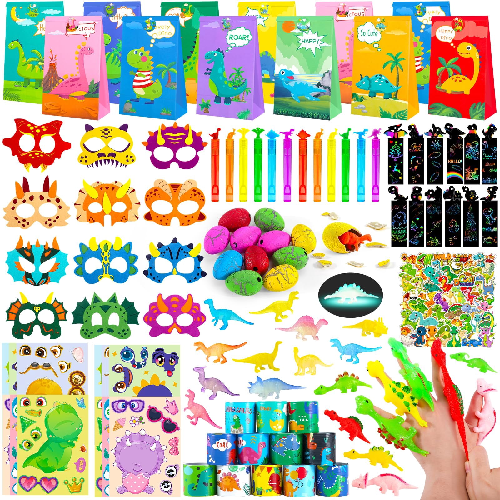 Miucat Dinosaur Party Favors Serve 12, Dinosaurs Birthday Party ...