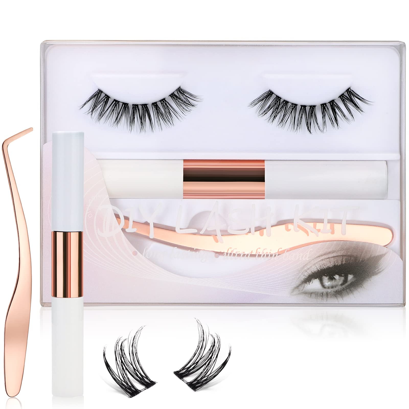 Miuffue C Curl DIY CM31 Lash Extension Kit, 10Pcs 14mm Lash Clusters ...