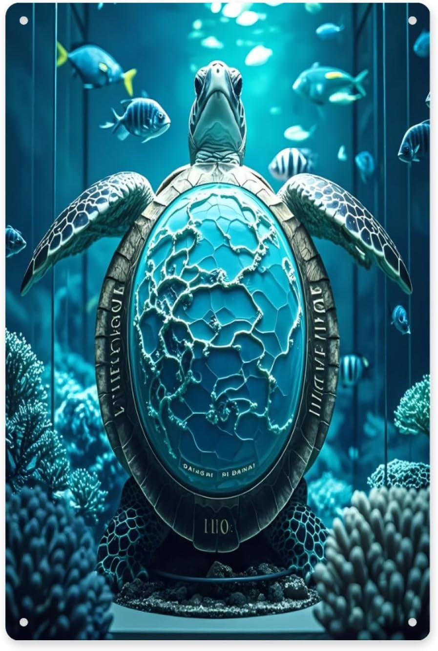Miujonvy Iron Sheet Painting - Premium Tinplate 8x12in Sea Turtle ...
