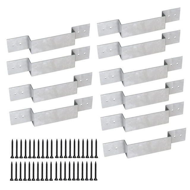 Miulika 10 Pieces Fence Post Security Brackets Fence Panel Supports ...