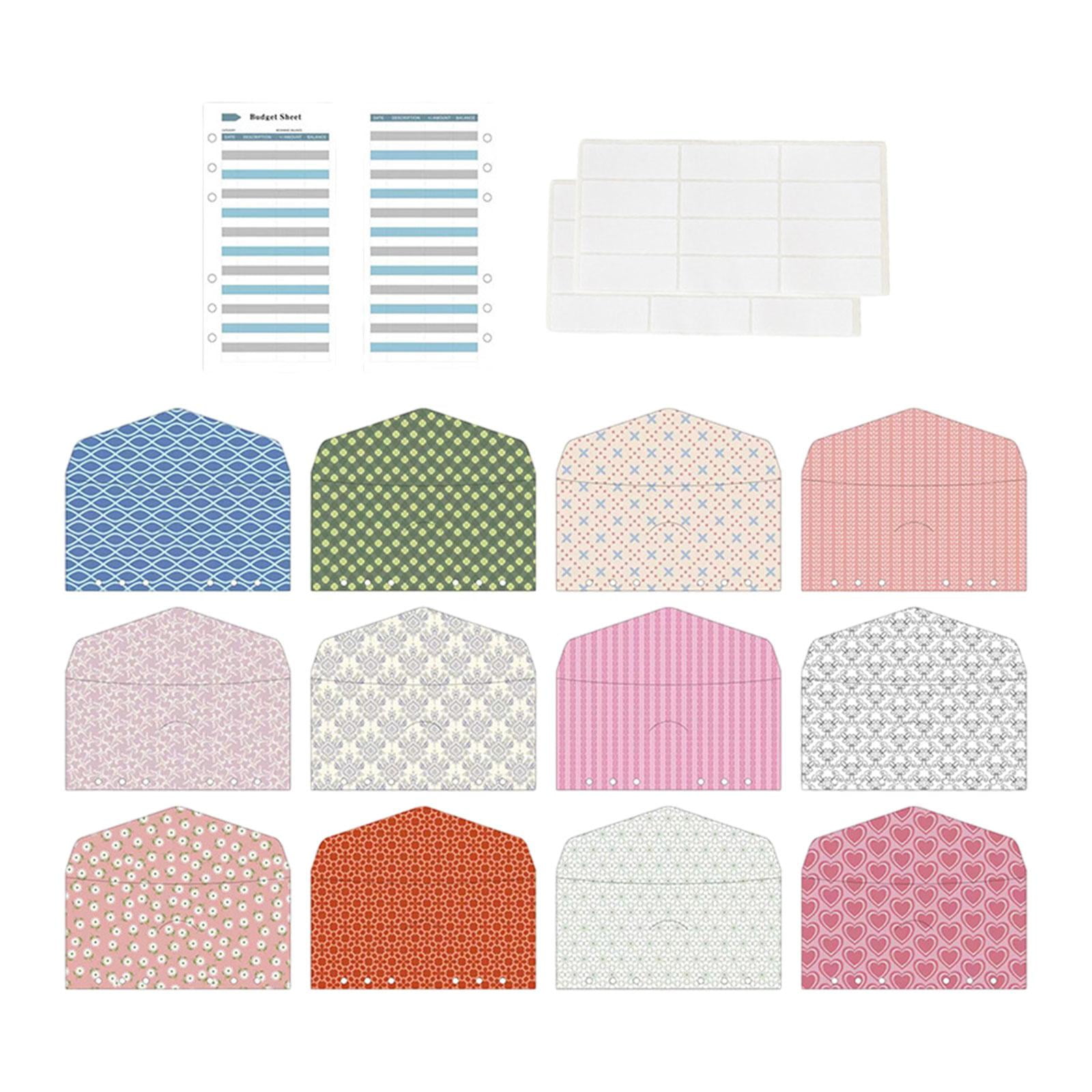 Miulika 12 Pieces Budget Envelopes Binder Envelopes Cash System ...