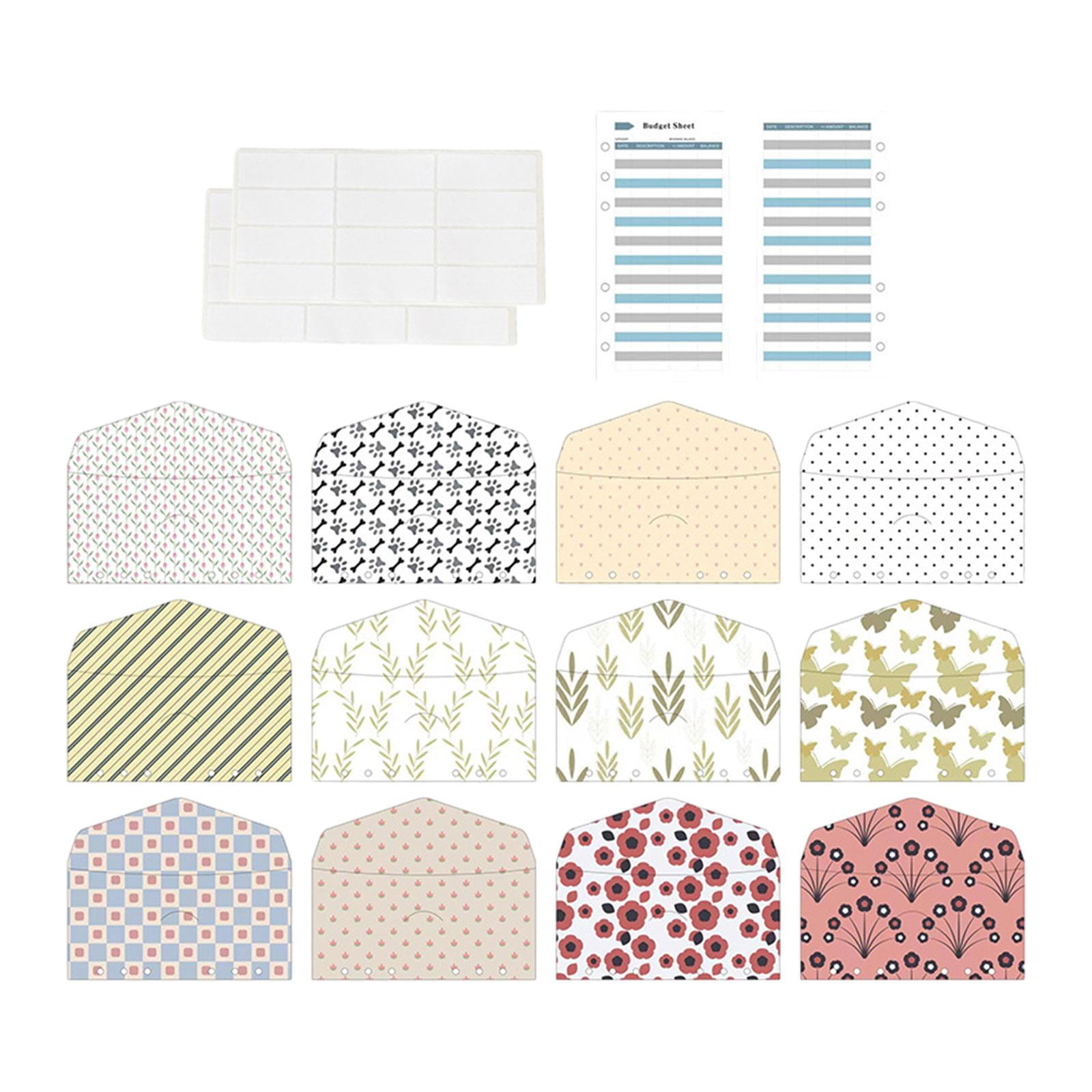 Miulika 12 Pieces Budget Envelopes Binder Envelopes Cash System ...
