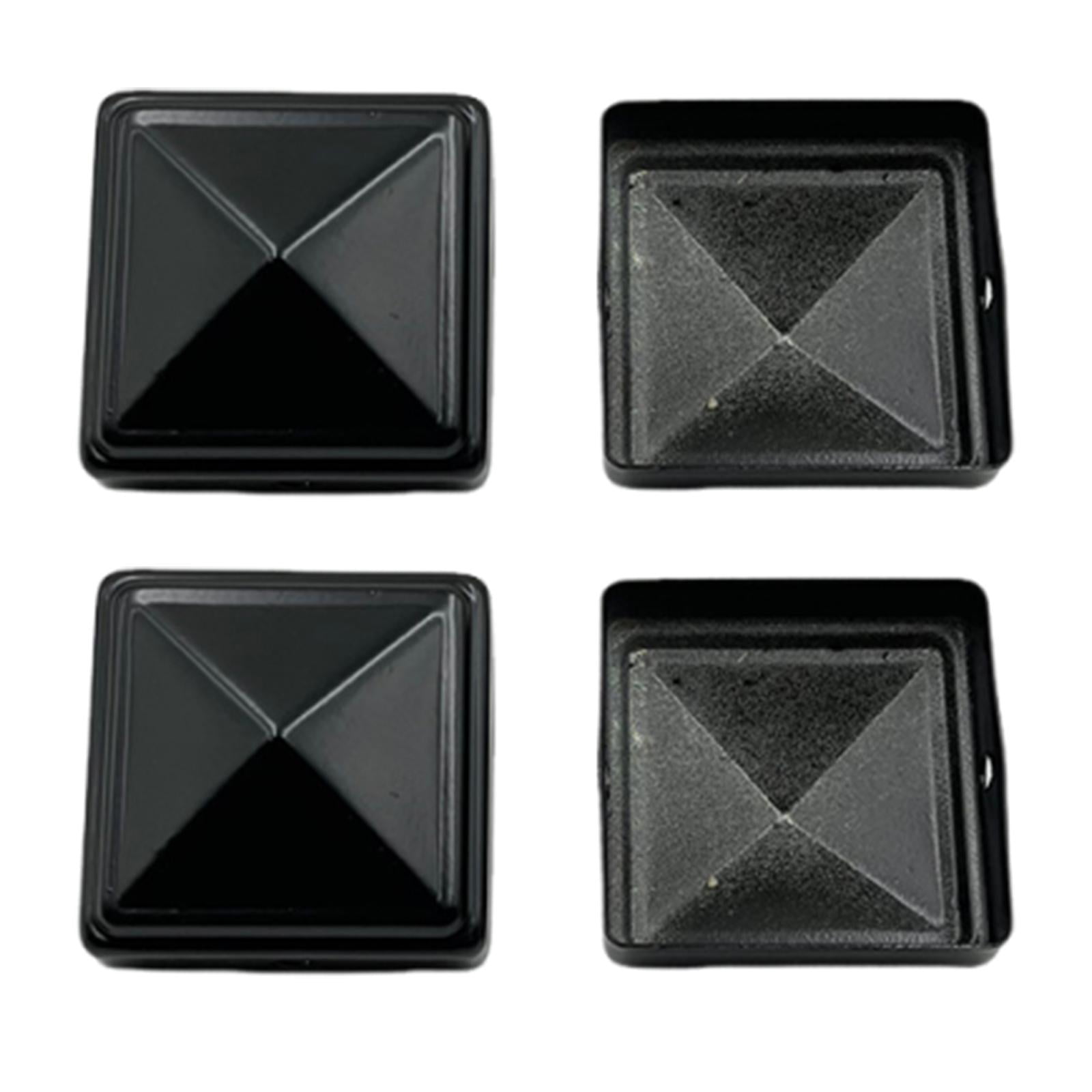 Miulika 4 Pieces Iron Square Tube Cap Fence Accessories Fence Column ...