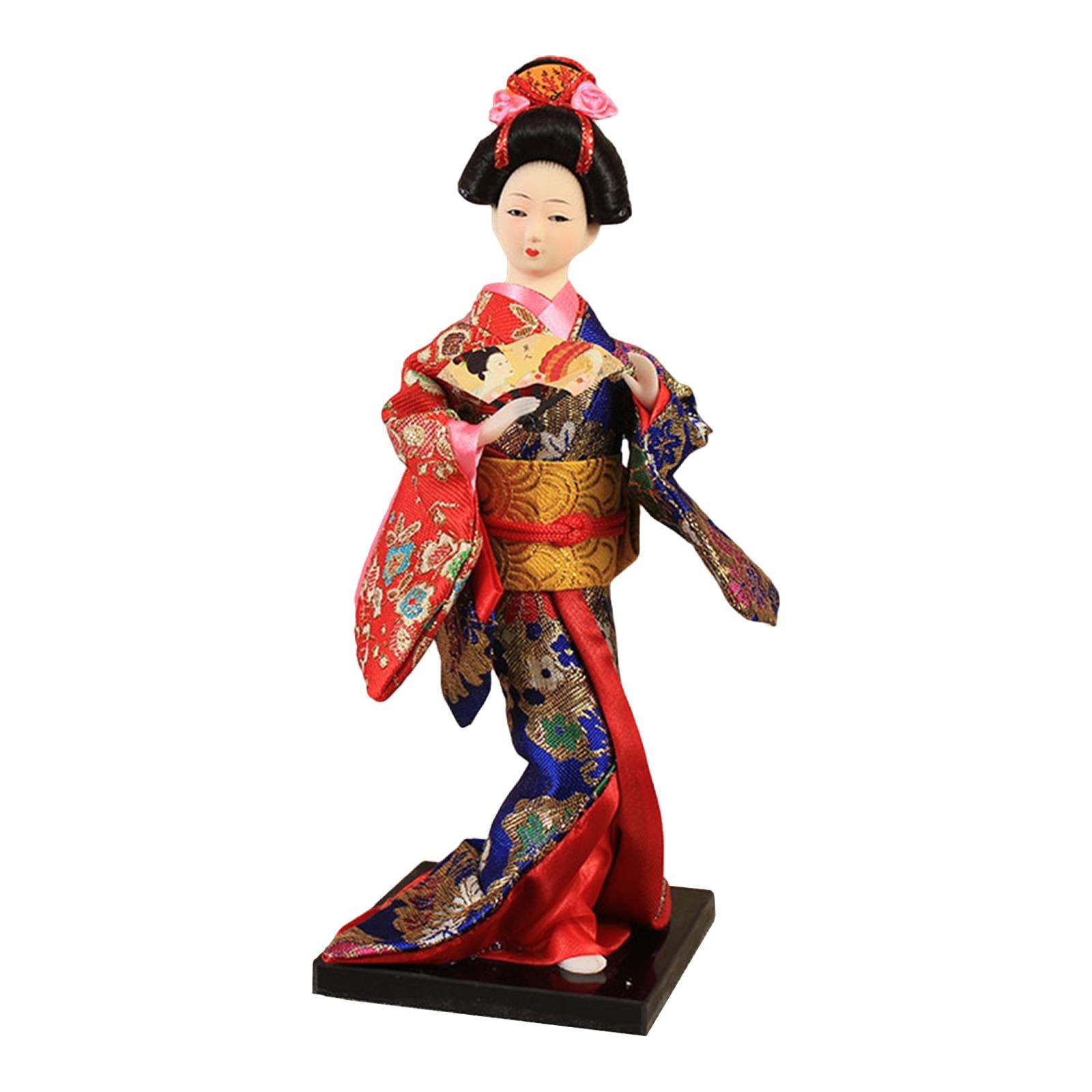 Miulika Ethnic Japanese Geisha Dolls Kimono Dolls 9" Ornament ...