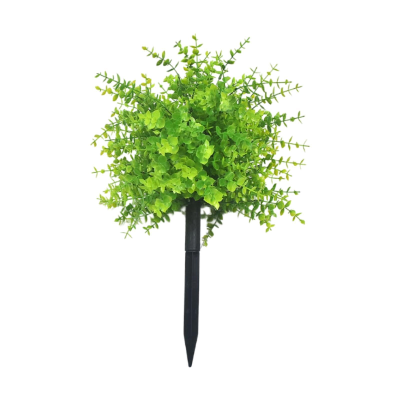 Miulika Fake Eucalyptus Leaves Artificial Flower Lawn Stake Lifelike ...