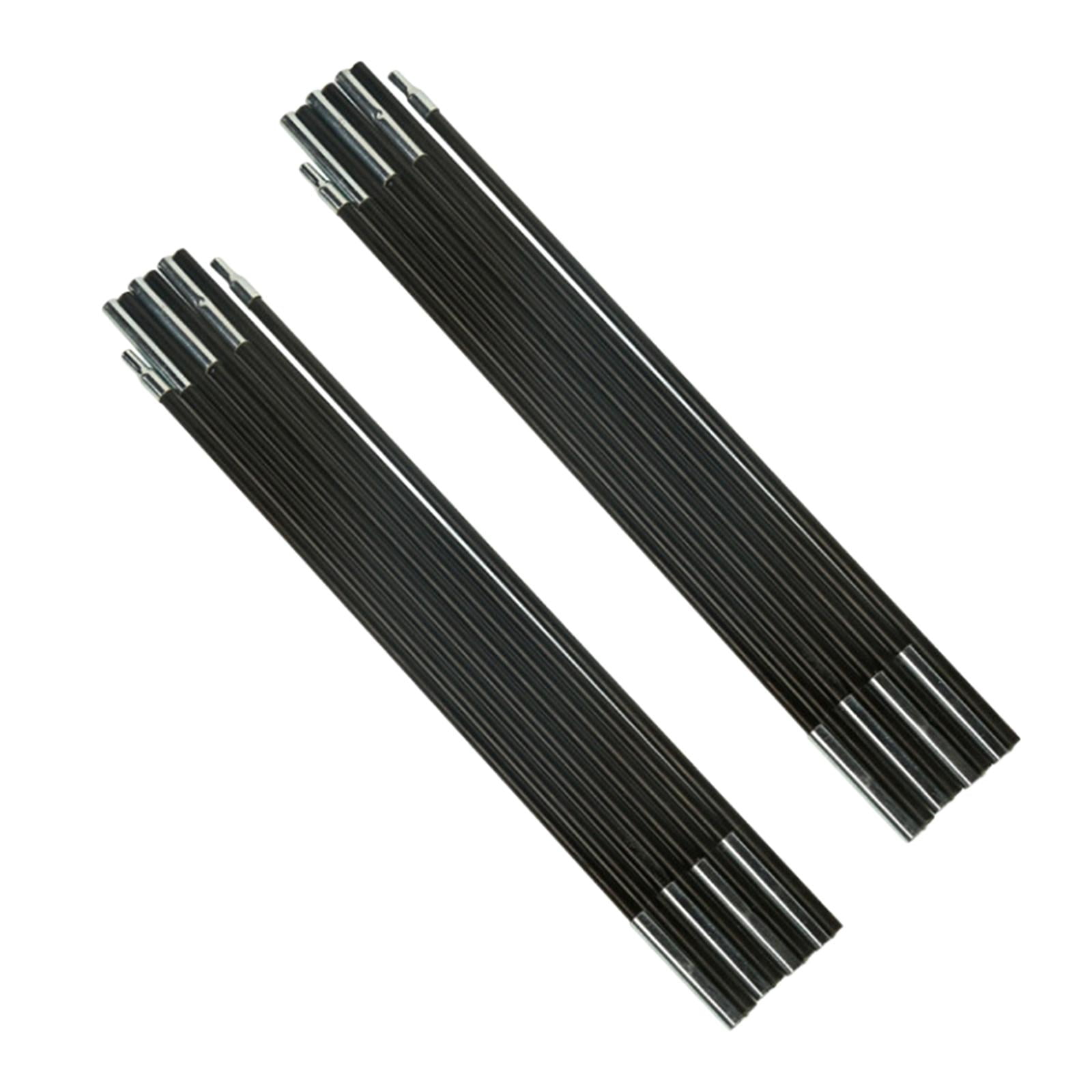Miulika Fibreglass Tent Poles Replacement Black Pre Assembled Tent ...