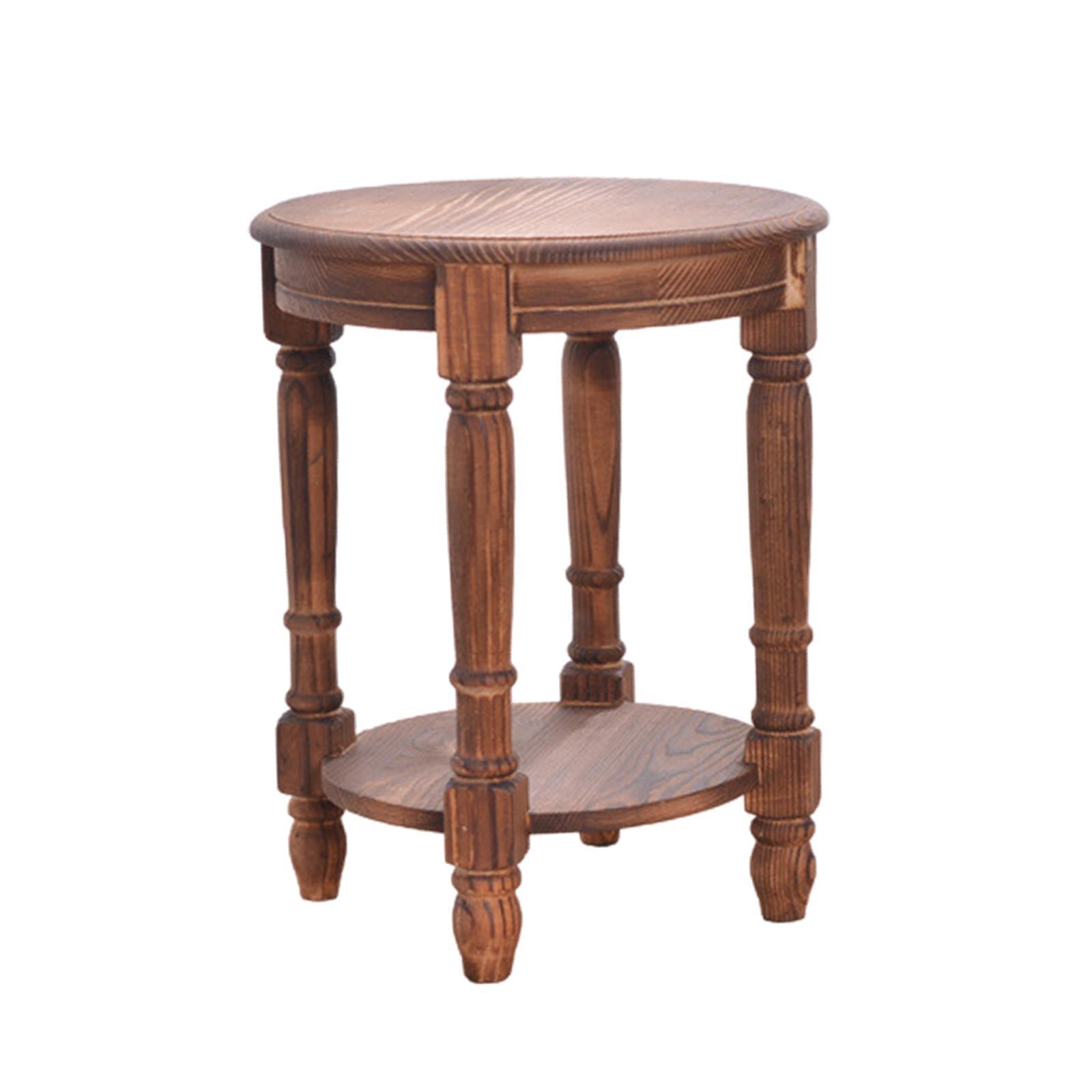 Miulika Fishbowl Rack, Retro Flower Pot Holder, Wooden Stool Plant ...