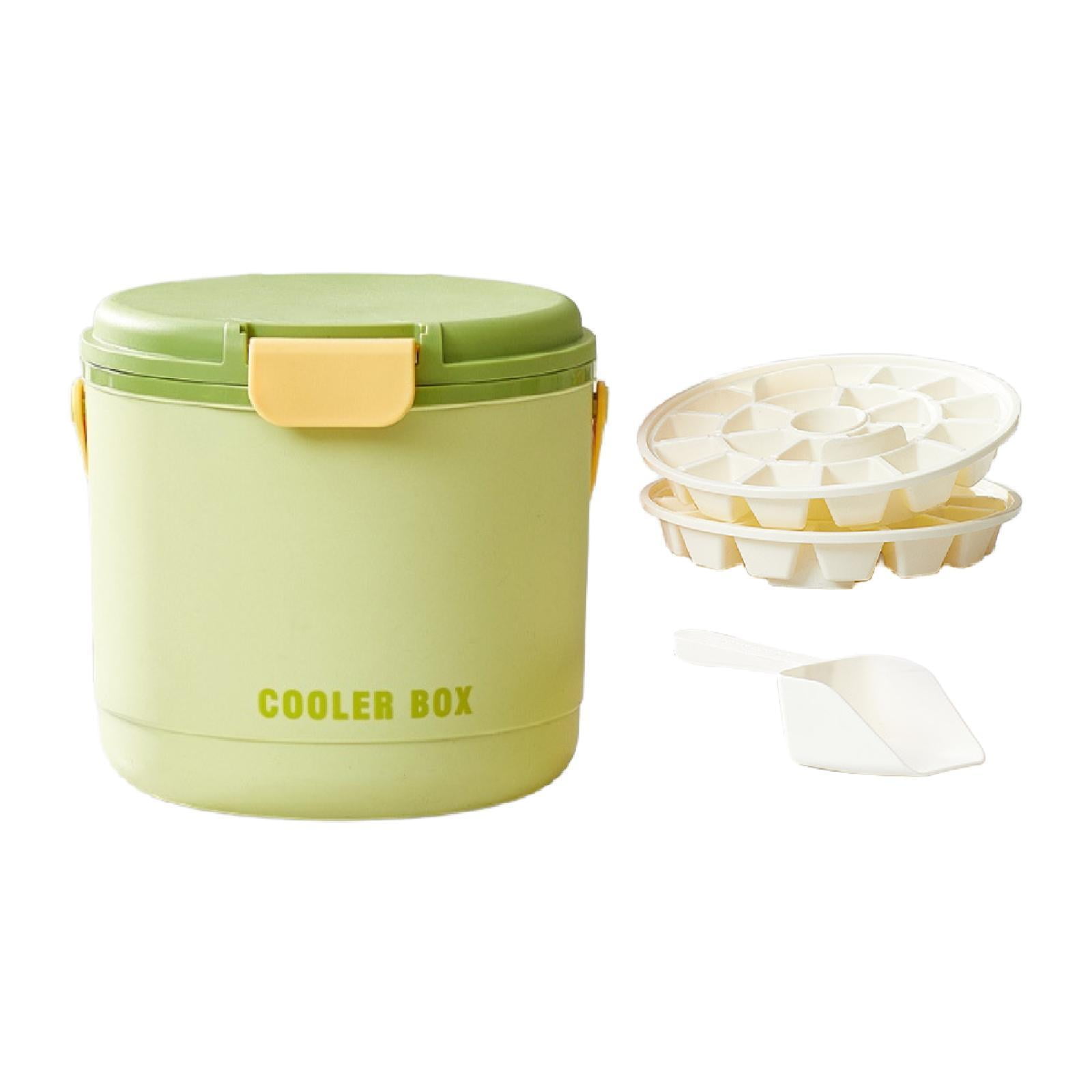Miulika Insulated Ice Bucket Ice Tray 2.6L with Lid and Handle Indoor ...