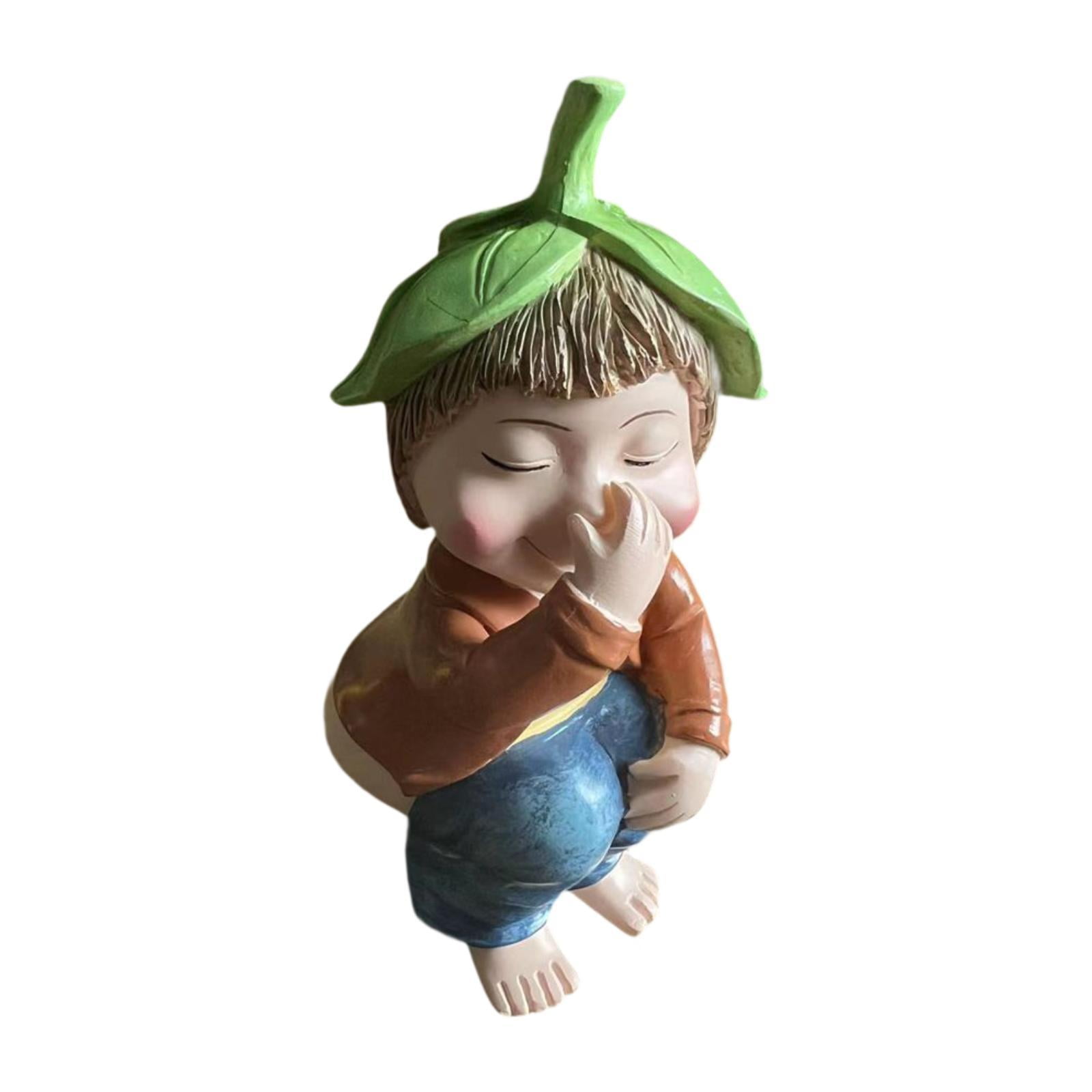 Miulika Pooping Boy Mini Figurine Decor Unique Resin Statue for Garden ...