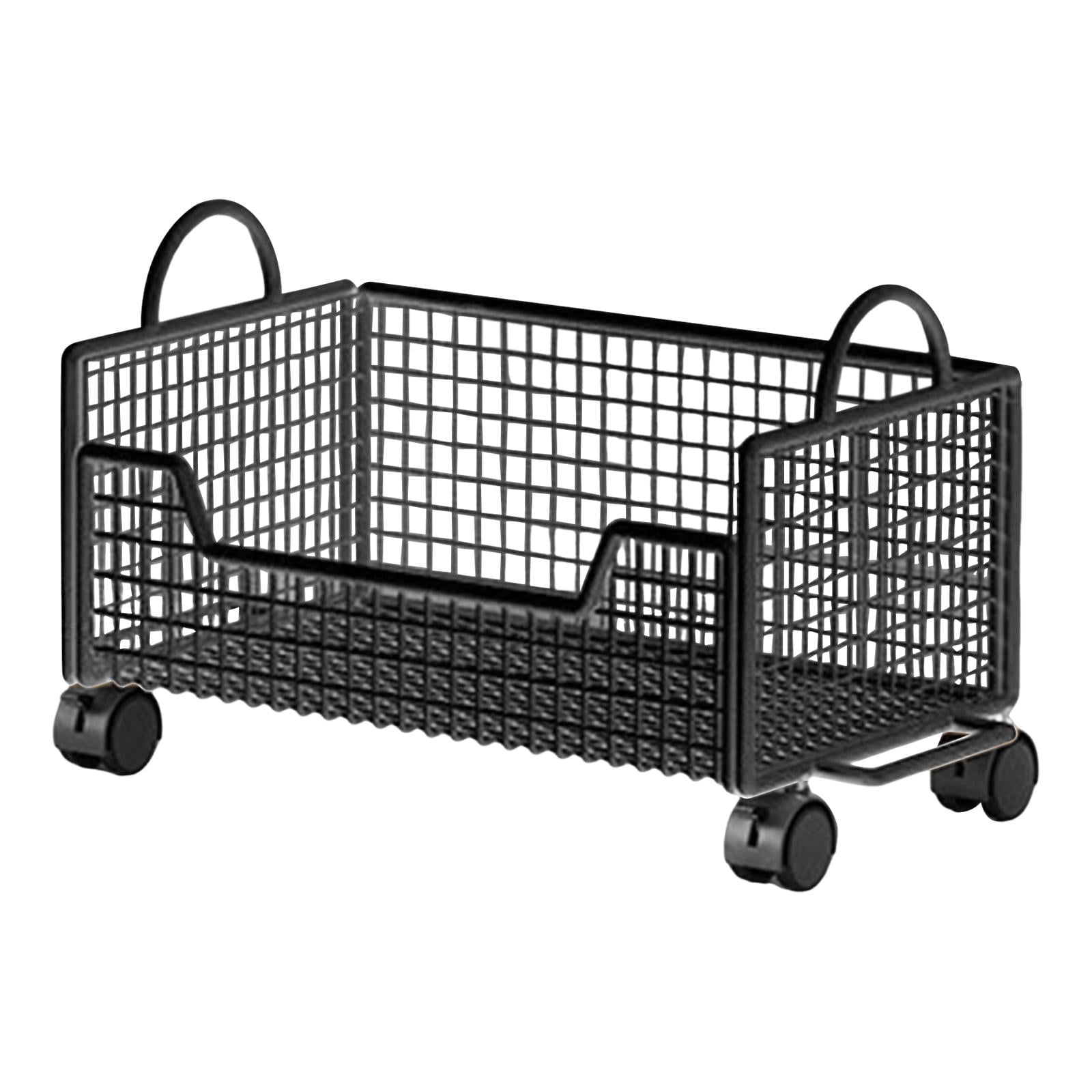 Miulika Rolling Book Cart with Wheels Magazines Mobile File Cart ...
