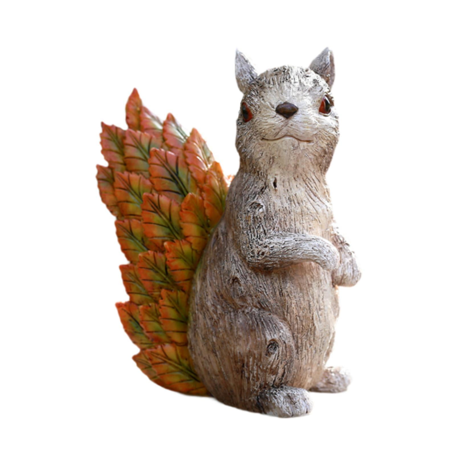 Miulika Squirrel Figurine Squirrel Garden Statue Weatherproof Novelty ...