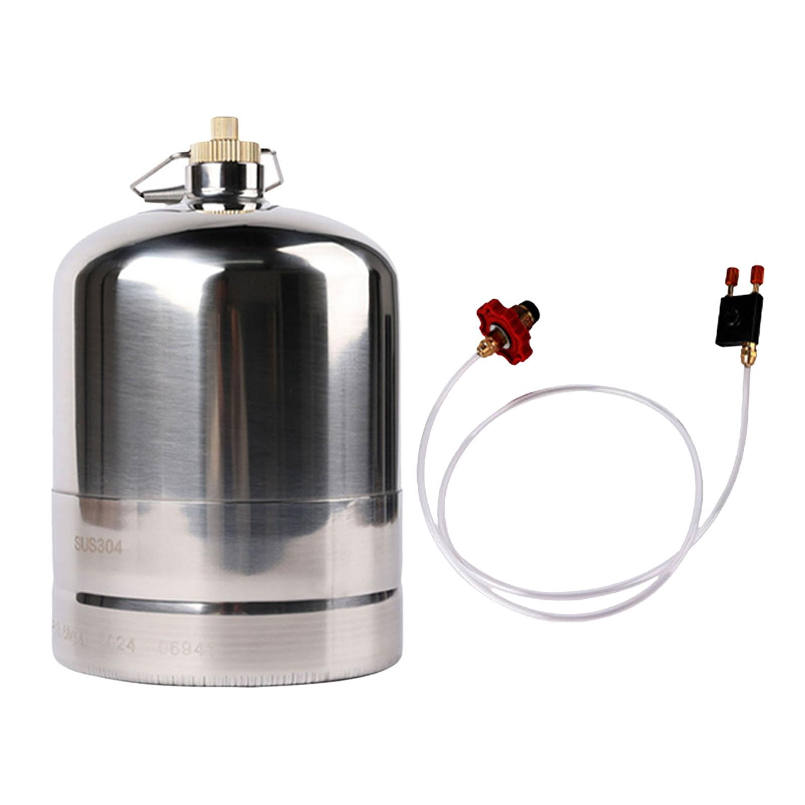 Miulika Stainless Steel Gas Bottle Inflatable Gas Tank Fuel Canister ...