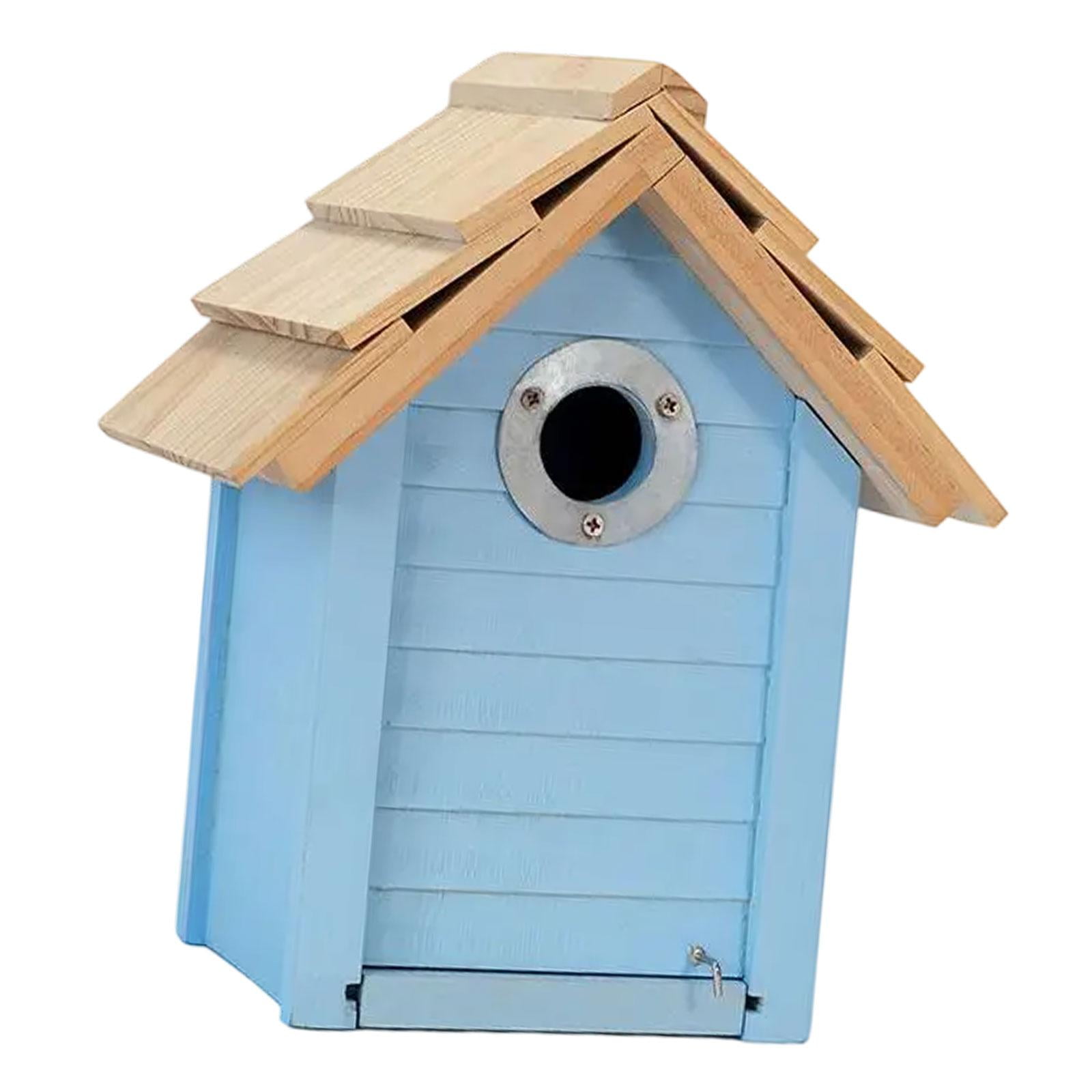 Miulika Wooden Bird House Outdoor Birds Box Bluebird House Hanging ...