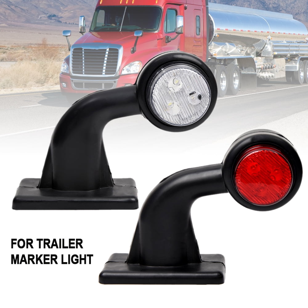Miuline 2×Led Side Rubber Elbow Marker Light Lamp Outline Traler Lorry ...