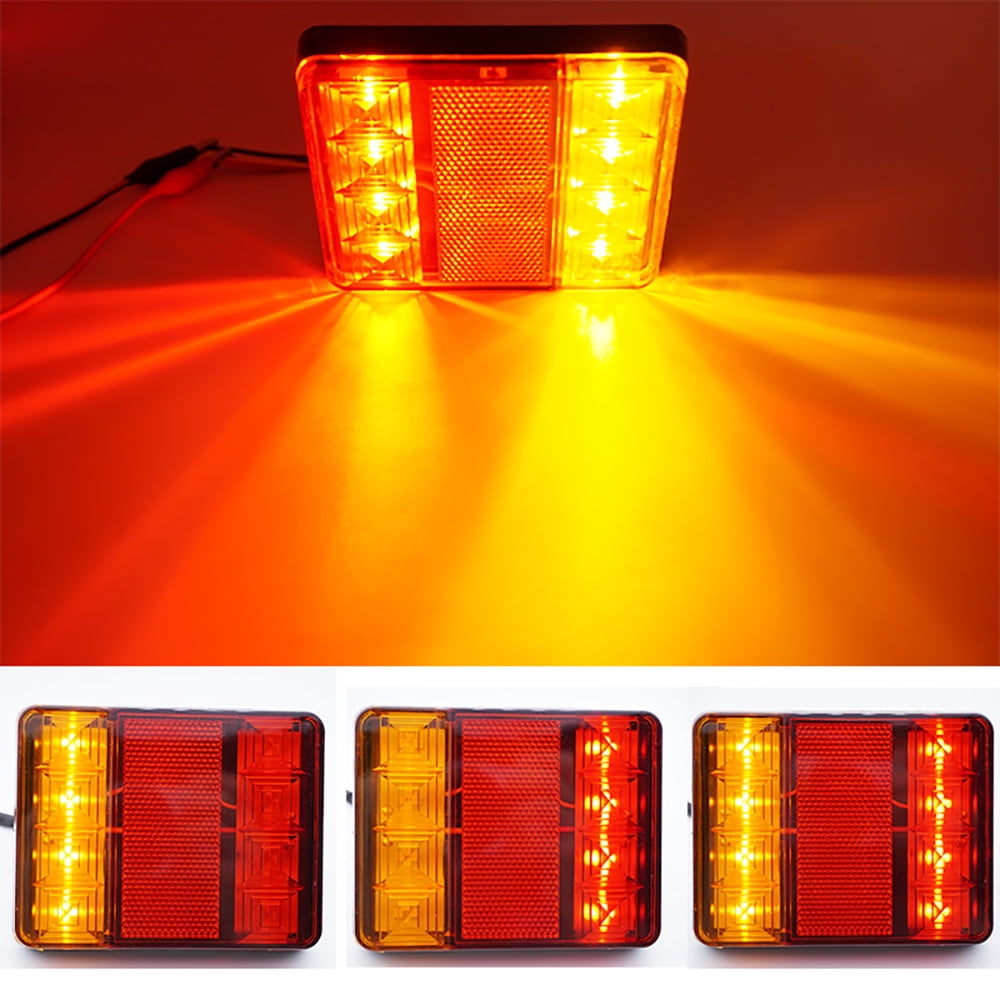 Miuline 2Pcs LED Truck Trailer Tail Lights Bar Kit 8 LED Waterproof ...