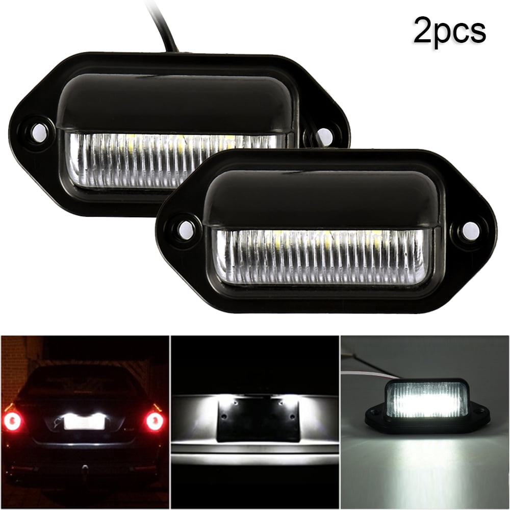 Miuline 2Pcs Universal LED License Number Plate Lights Car Truck SUV ...