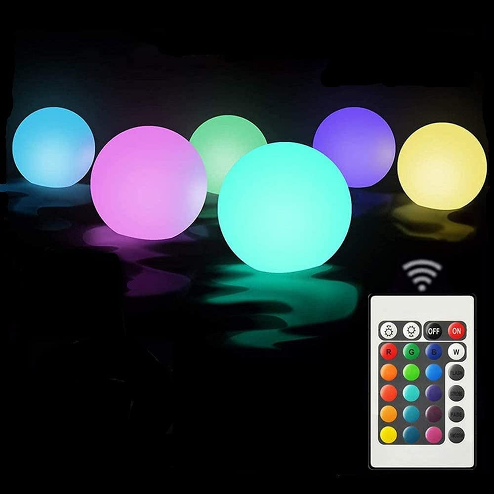 Miuline Floating Pool Lights Battery Powered Wateproof 16 Color ...