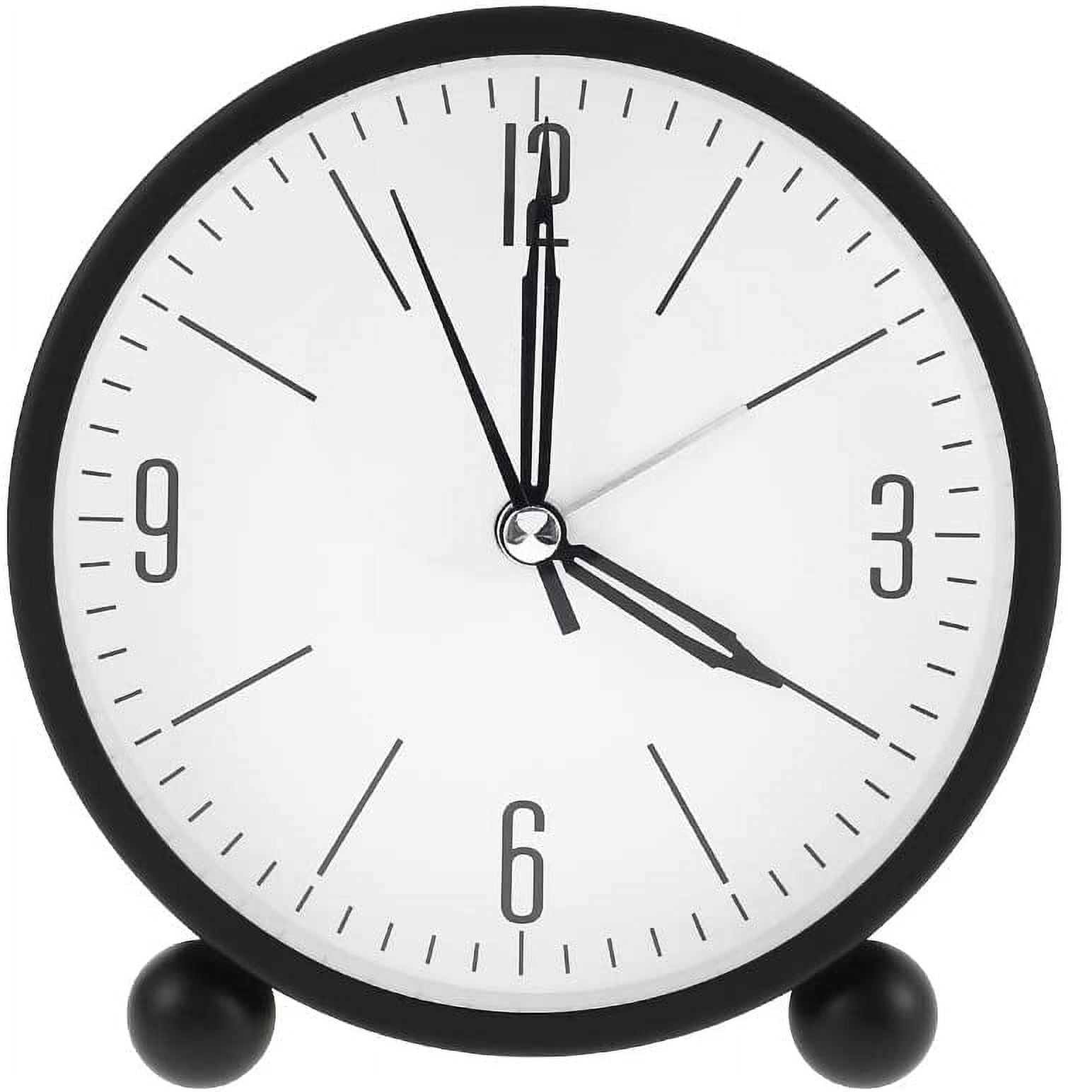 Miuline Silent Alarm Clocks Bedside Non Ticking Battery Powered with ...