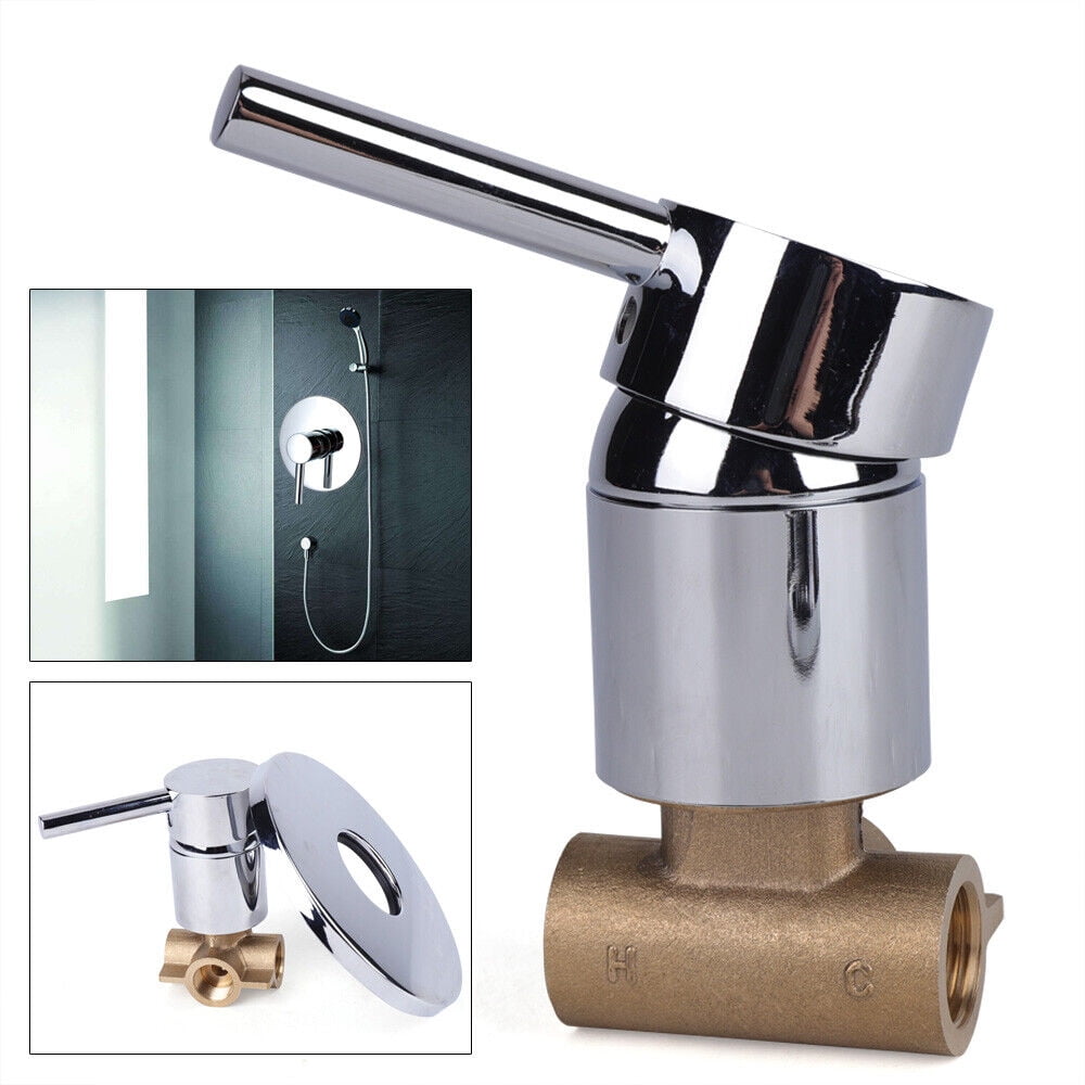 Miumaeov 1/2" Handle Shower Tap Flow Control Valve Brass Bath Mixer ...