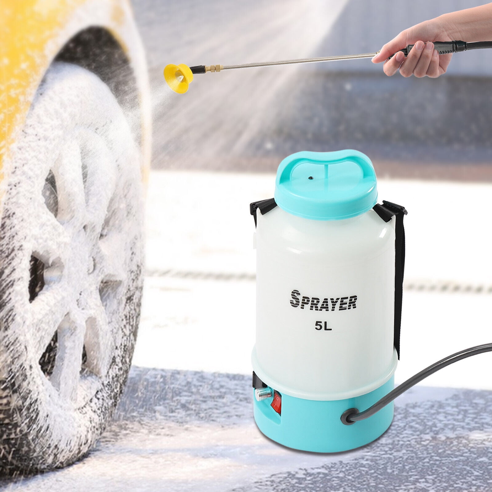 Miumaeov 1.32 Gallon Battery Powered Sprayer Potable Garden Sprayer ...