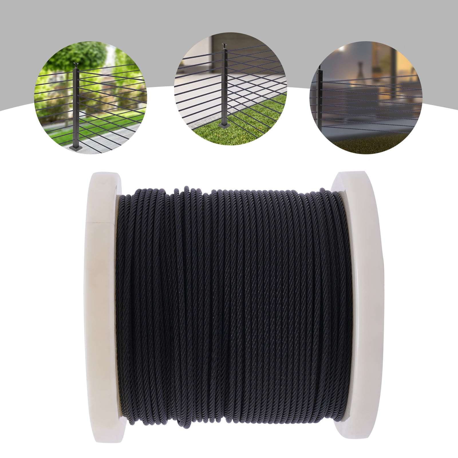 Miumaeov 1/8" Wire Rope 7x7 Strand Stainless Steel Cable Railing Deck ...