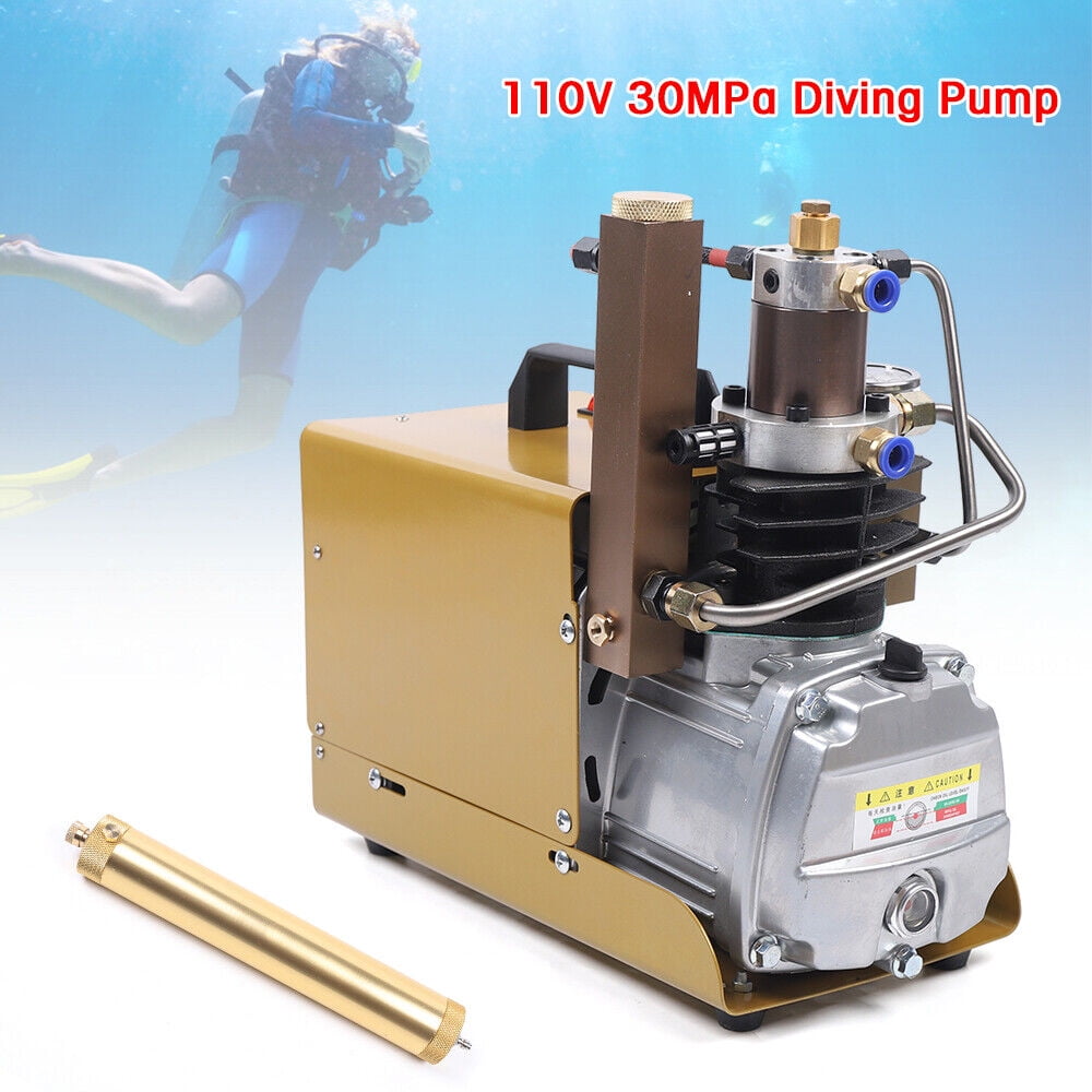 Miumaeov 1.8KW 110V High Pressure Electric Air Compressor Airgun Scuba Diving Pump Water-Cooling ...