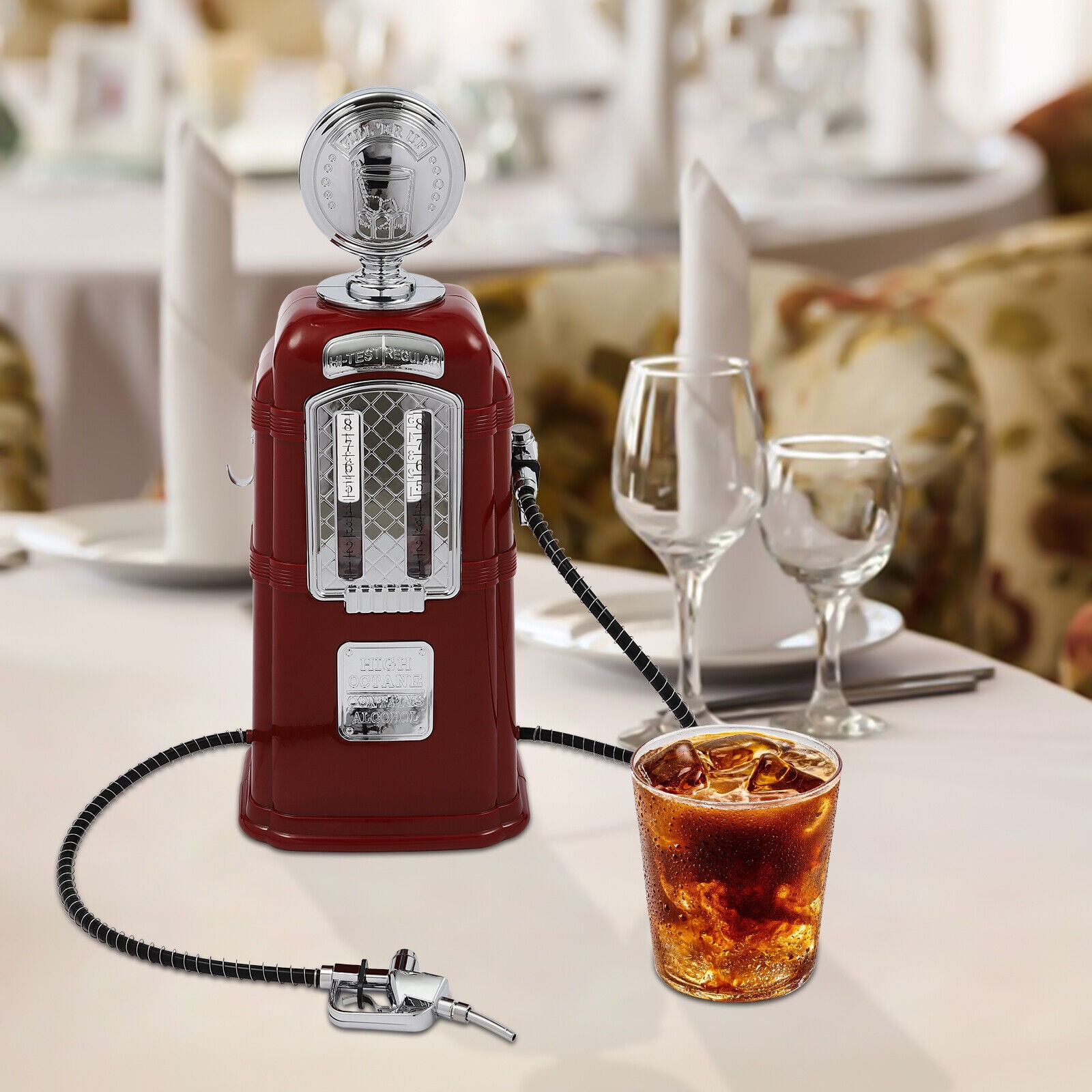 Miumaeov 1.8L Retro Beer Wine Liquor Dispenser Metal Pump Gas Station ...