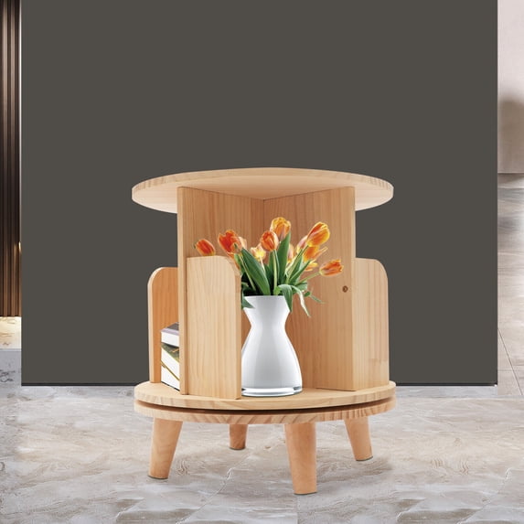 Miumaeov 1 Tier Rotating Bookshelf Bookcase Storage Rack Floor-Standing ...