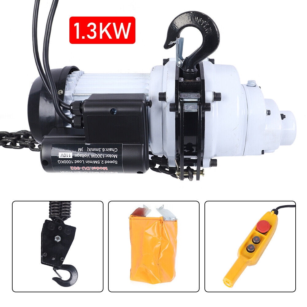 Miumaeov 1 Ton Electric Chain Hoist Single Phase 2200LBS Lift Height ...