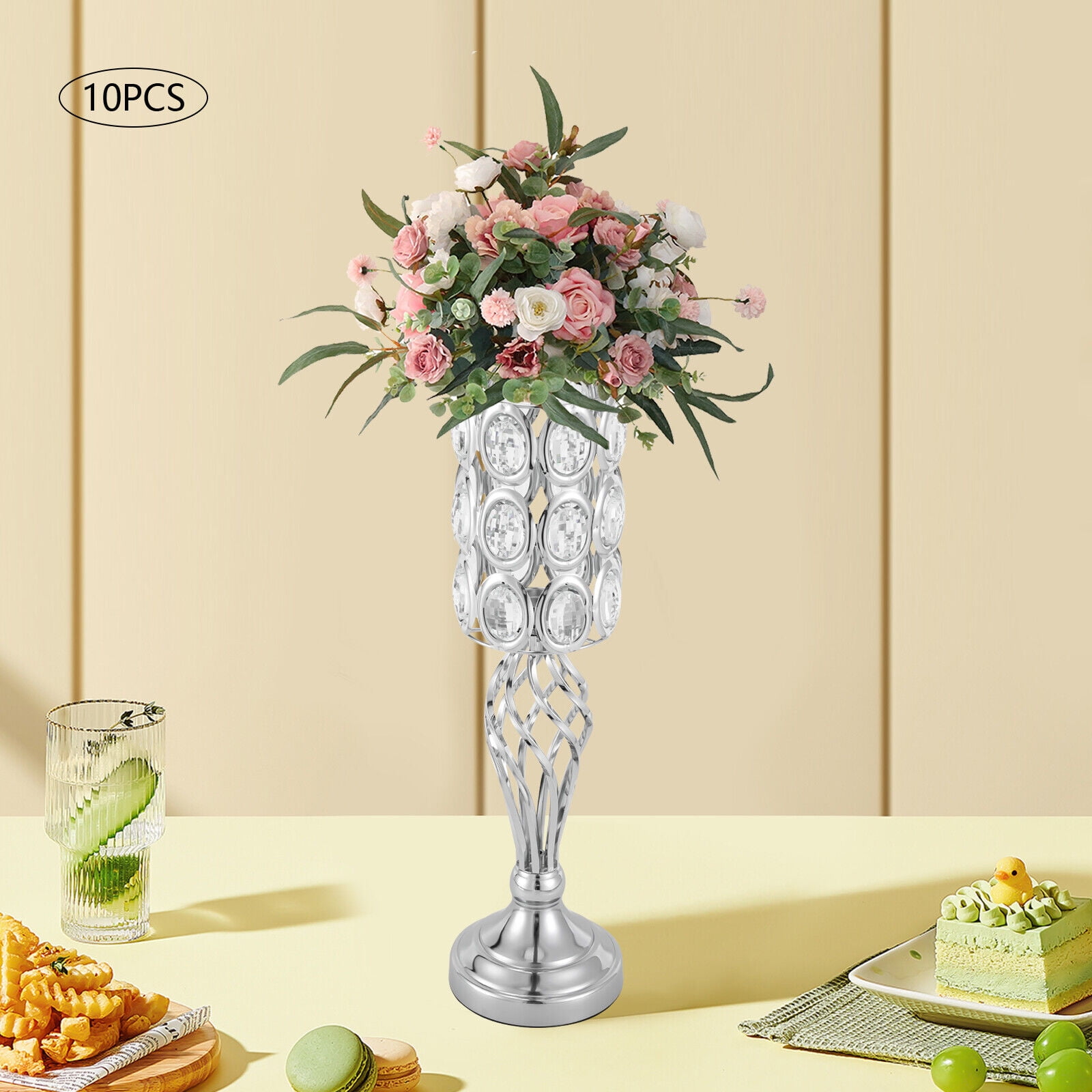 Miumaeov 10 Pcs Trumpet Wedding Flower Vase, Metal Flower Vases for ...