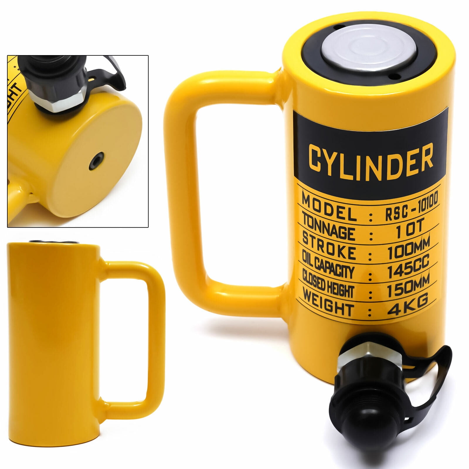 Miumaeov 10 Ton Hydraulic Short Jack Single Acting Hydraulic Cylinder ...