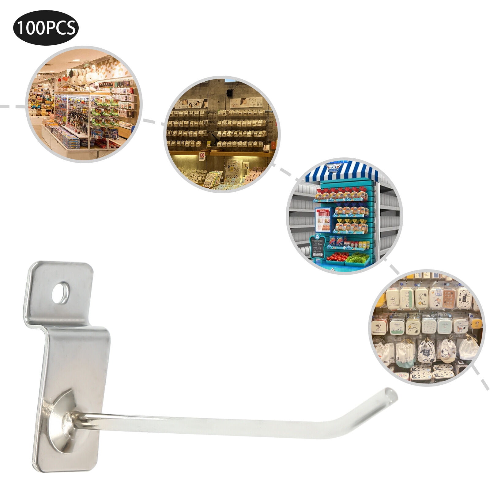 Miumaeov 100PCS Slatwall Hooks Hangers Slat Wall Hanging Accessories ...