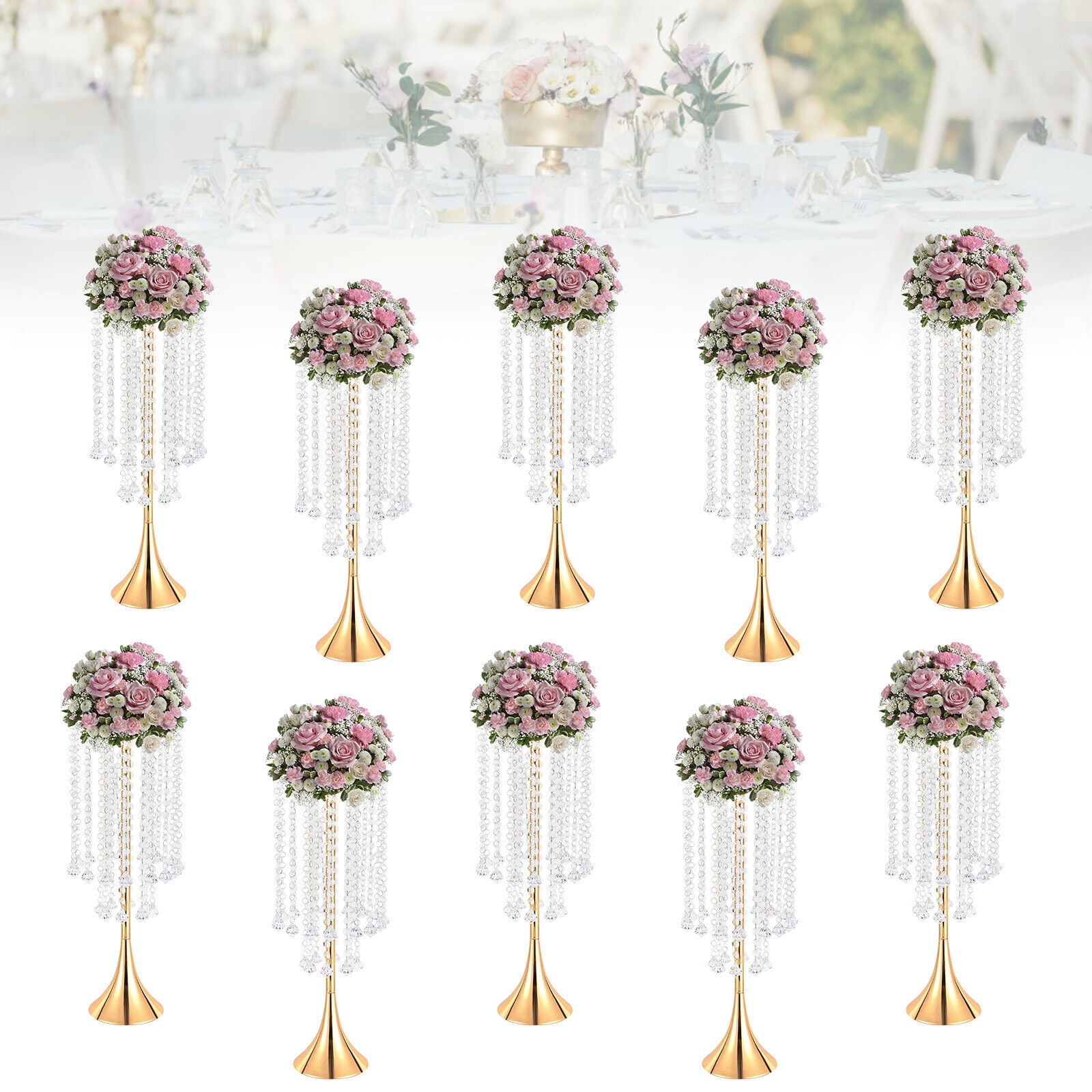 Miumaeov 10Pcs Wedding Centerpieces for Tables 55cm/21.6inch Tall Vases ...