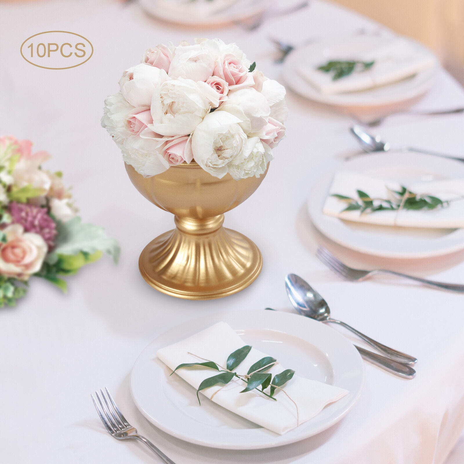Miumaeov 10pcs Wedding Flower Trumpet Vases Tabletop Centerpieces Vases ...