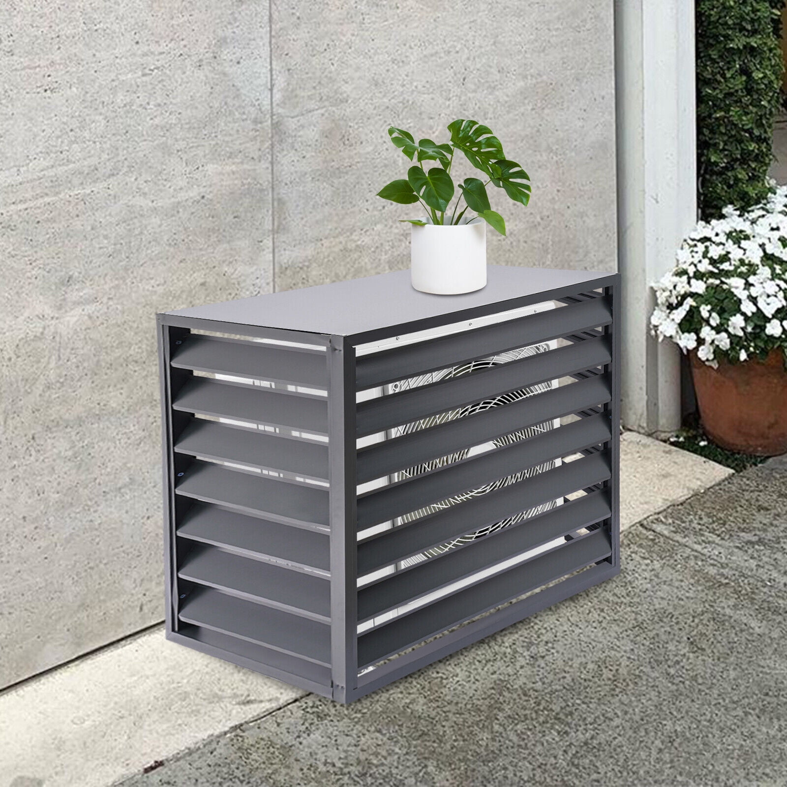 Miumaeov 110*60*80cm Grey Air Conditioner Fence Screen Rectangular Air ...