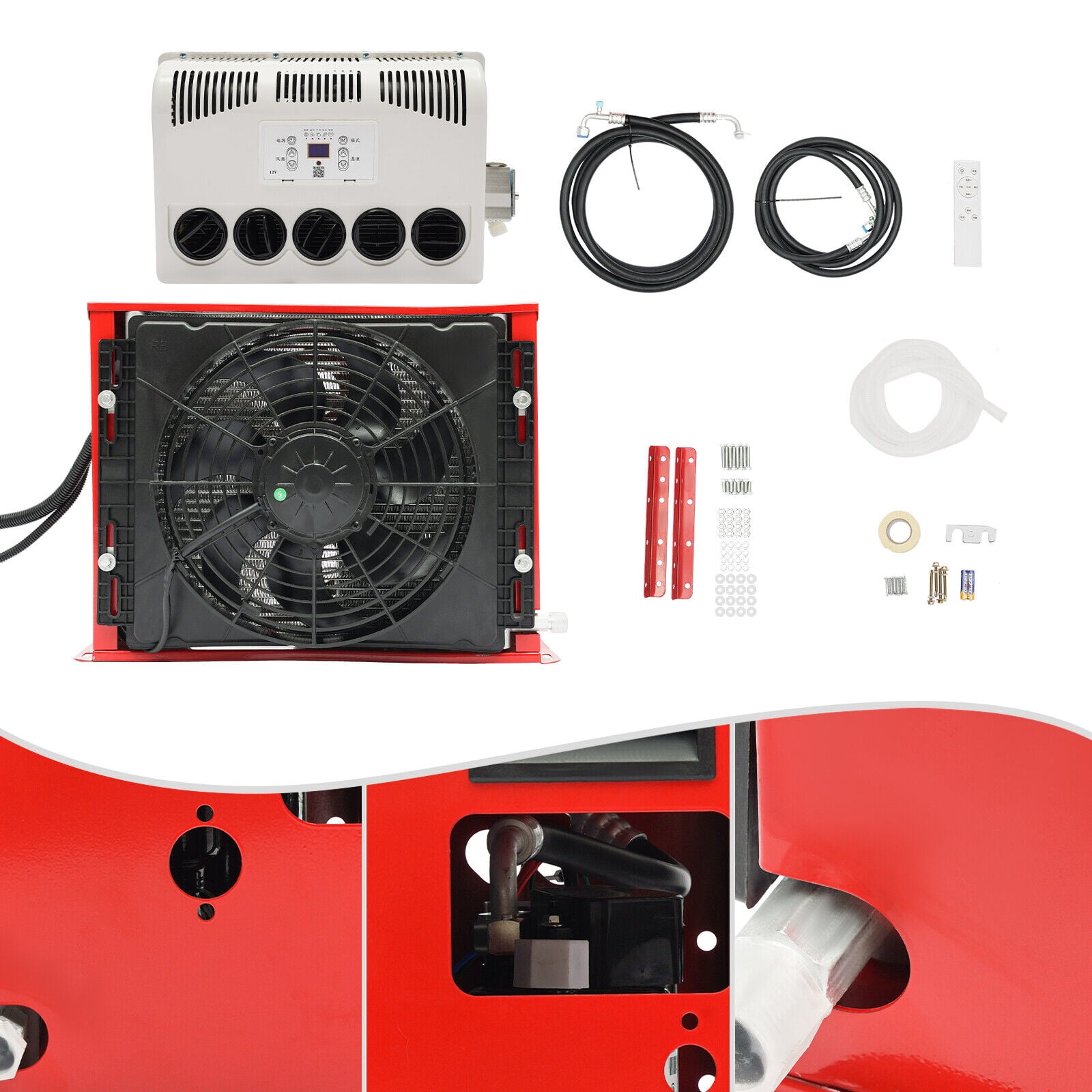 Miumaeov 11000 BTU 12V Split AC, Universal Truck Cab Air Conditioner ...