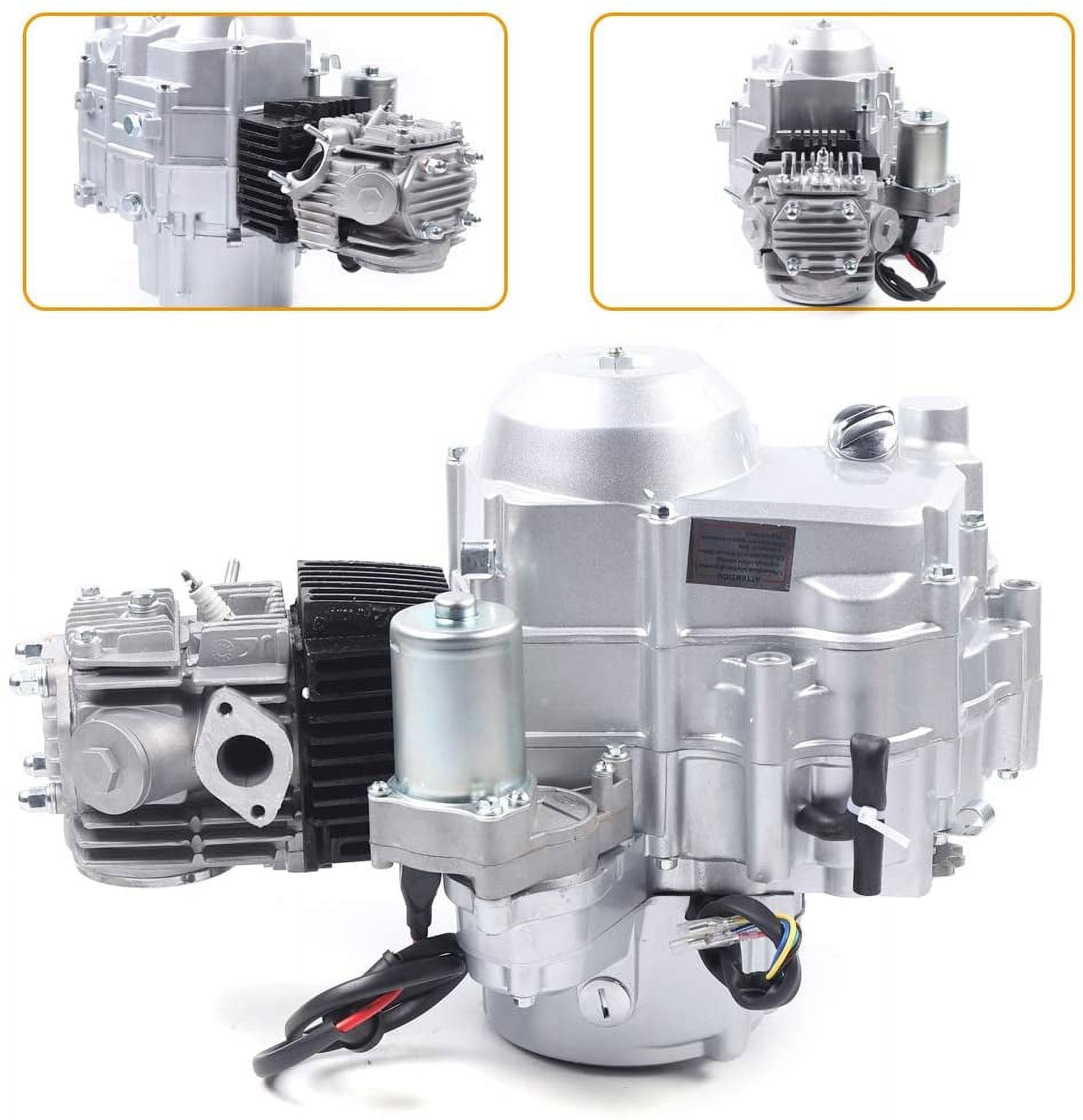 Miumaeov 110CC 4 Stroke Single Cylinder Engine Motor, Air Cooled Electric Start Auto ...