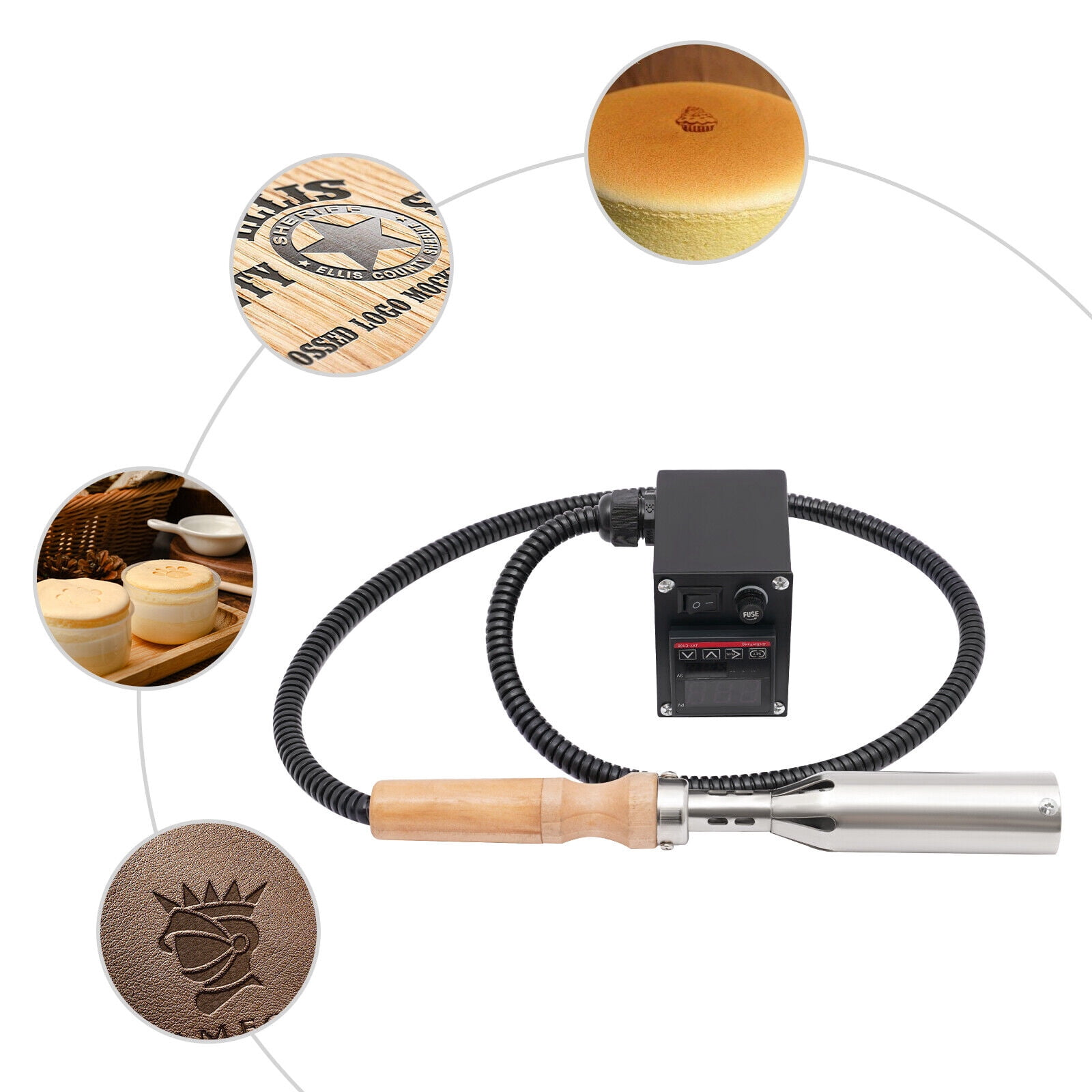 Miumaeov 110V 1.4'' Handheld Leather Embossing Machine Hot Foil ...