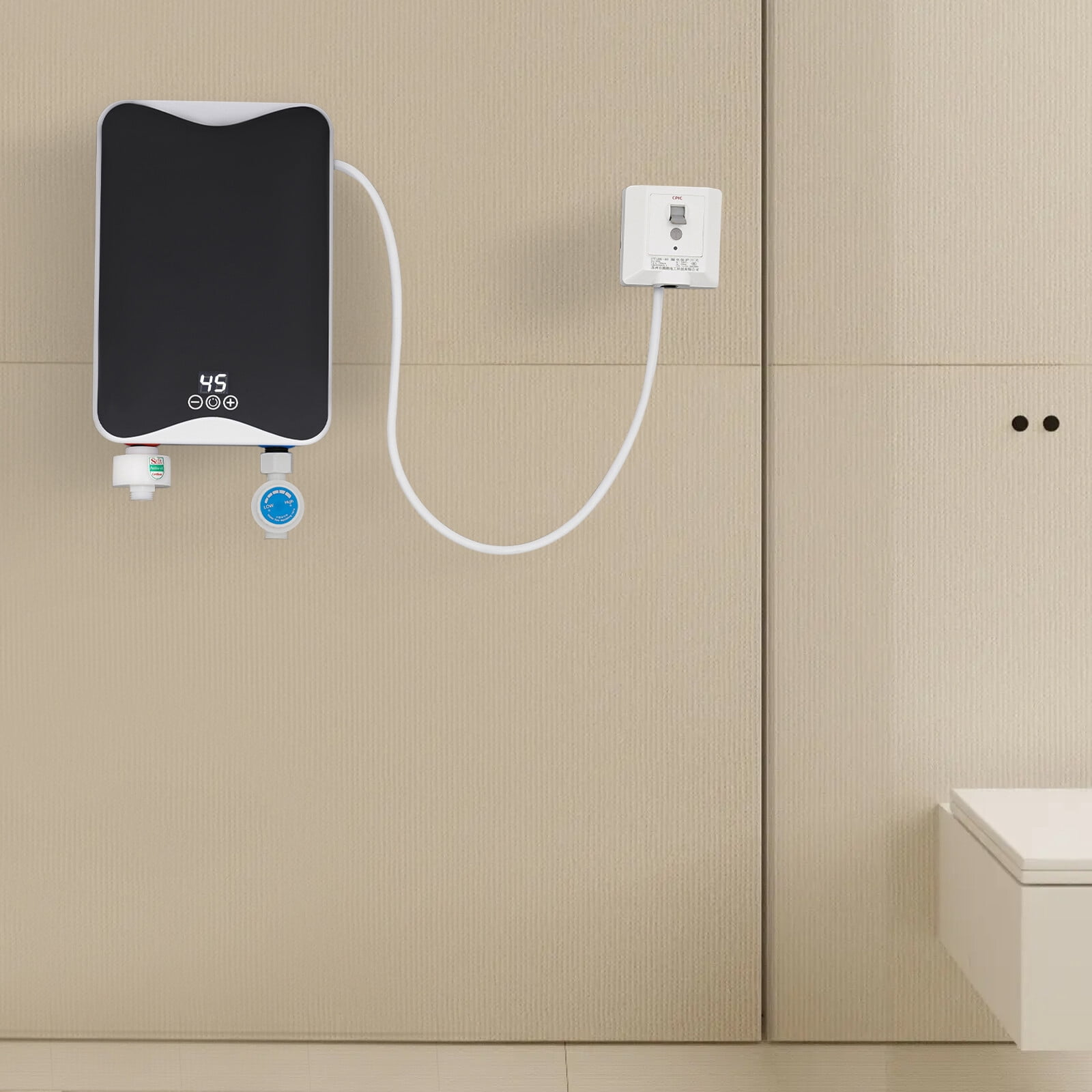 Miumaeov 110V 5500W Instant Hot Water Heater Tankless Electric Water ...