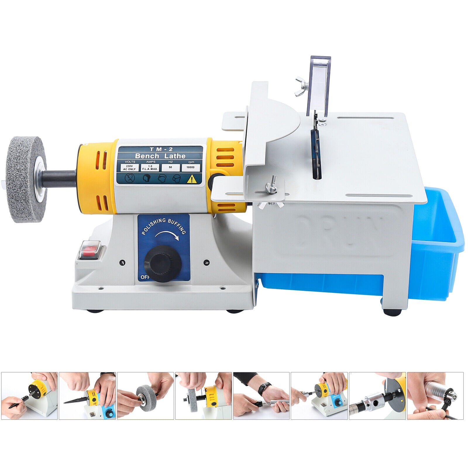 Miumaeov 110V Mini Table Saw Jewelry Gem Rock Polishing Buffer Machine ...